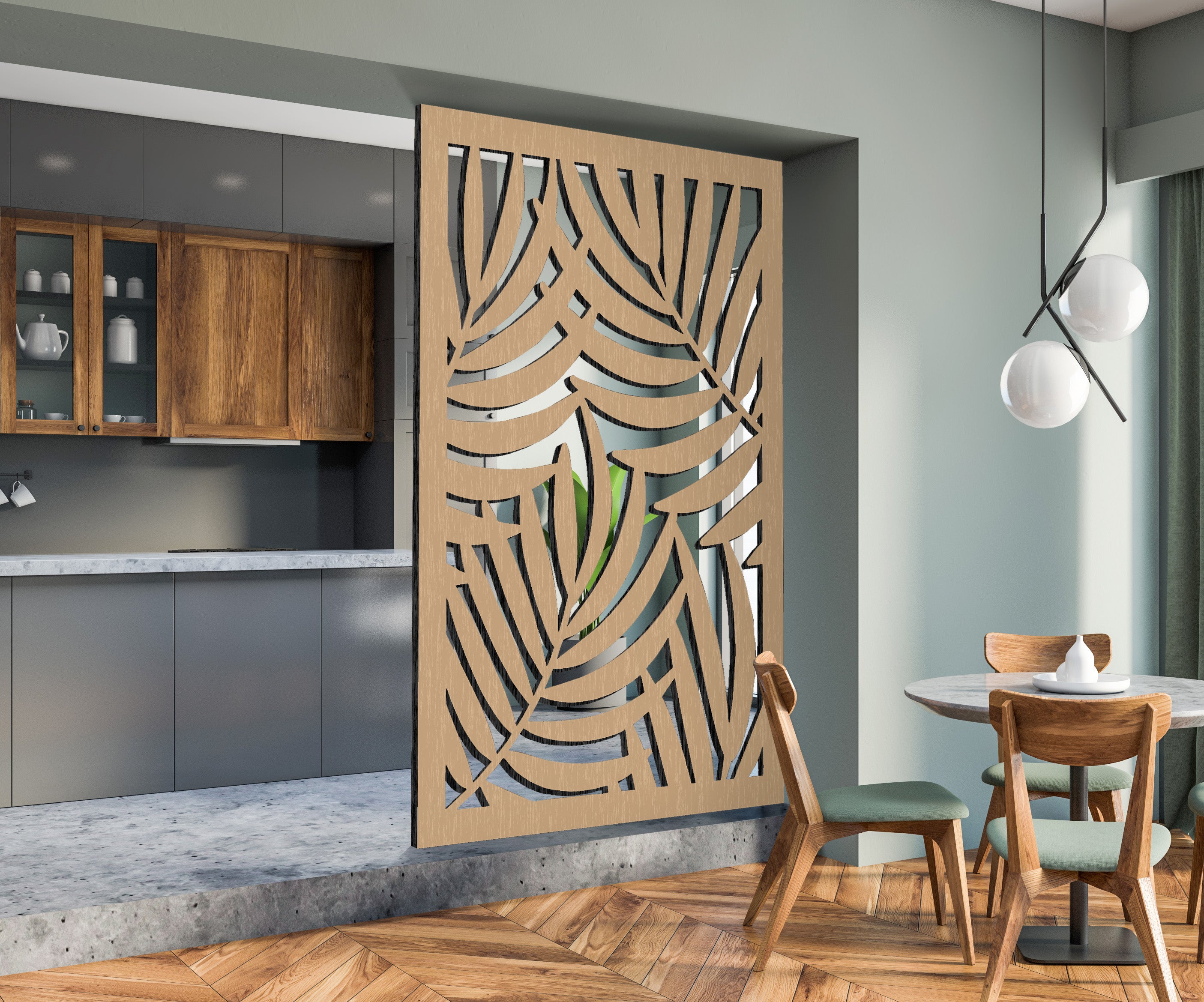 CLOISON DE SEPARATION BOIS TYPE Claustra décorative Bamboo MDF L.90 x H ...