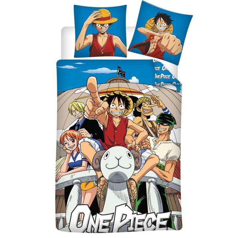 Parure de lit réversible One Piece - Luffy et tous les personnages ...