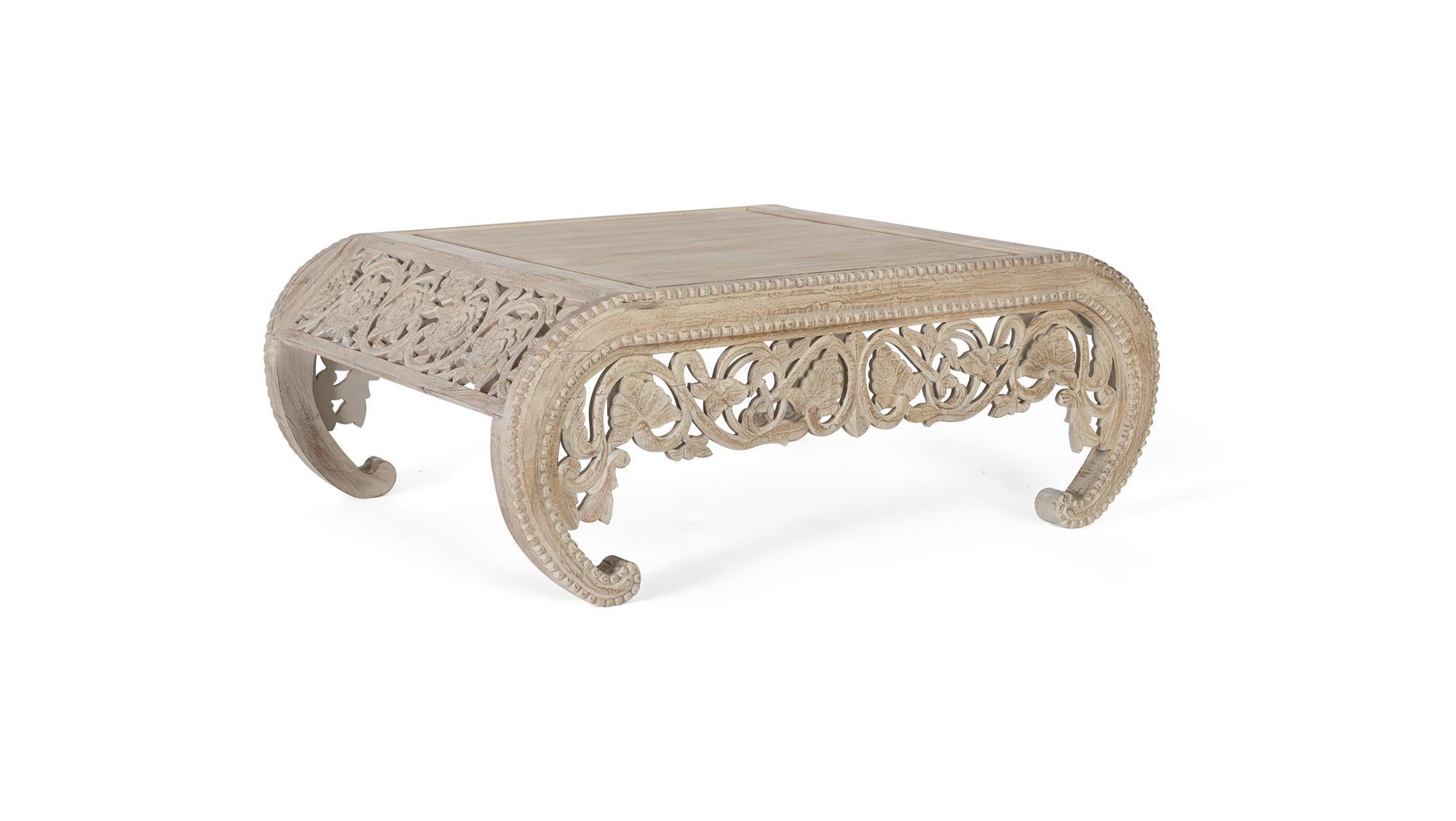 Table basse en bois manguier blanc décapé | Leroy Merlin