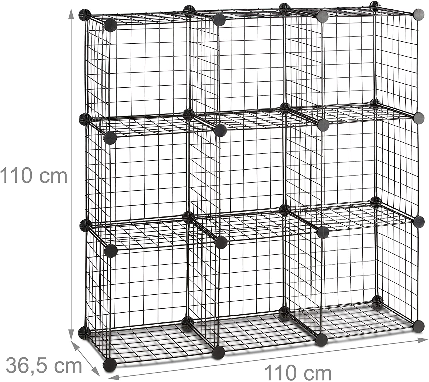Estantería modular de rejilla 9 cubos compartimentos metálicos unidad ...