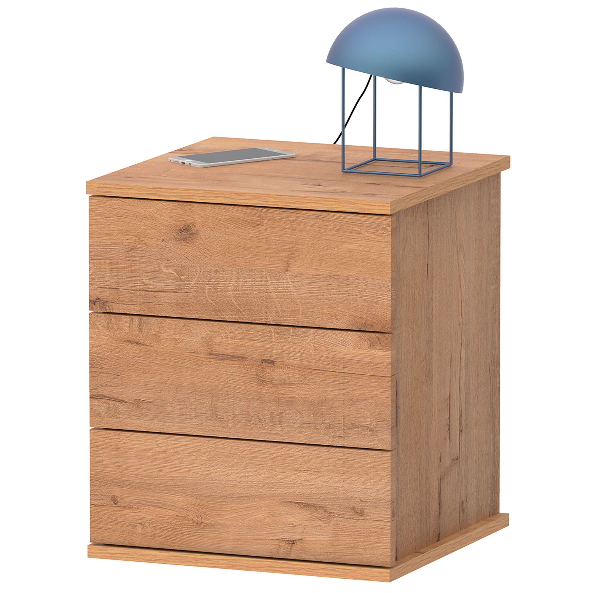 Comodino Camera da Letto 3 Cassetti, Comodino da Camera 48,5x41x40cm ...