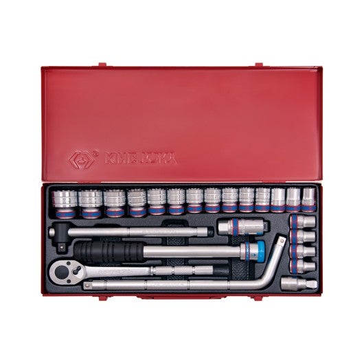 KING TONY - Coffret de douilles 1/2" 24 pièces 12 pans | Leroy Merlin