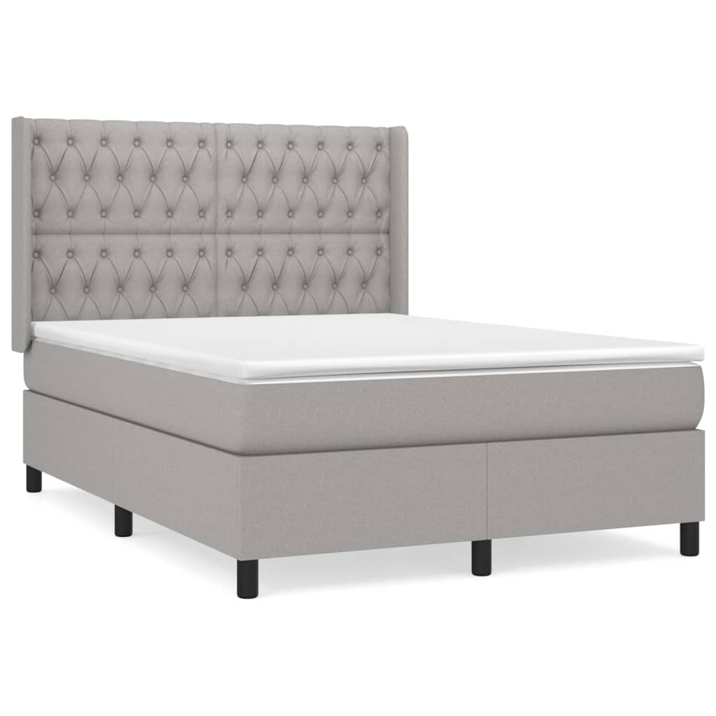 VidaXL Cama box spring con colchón tela gris claro 140x200 cm | Leroy Merlin
