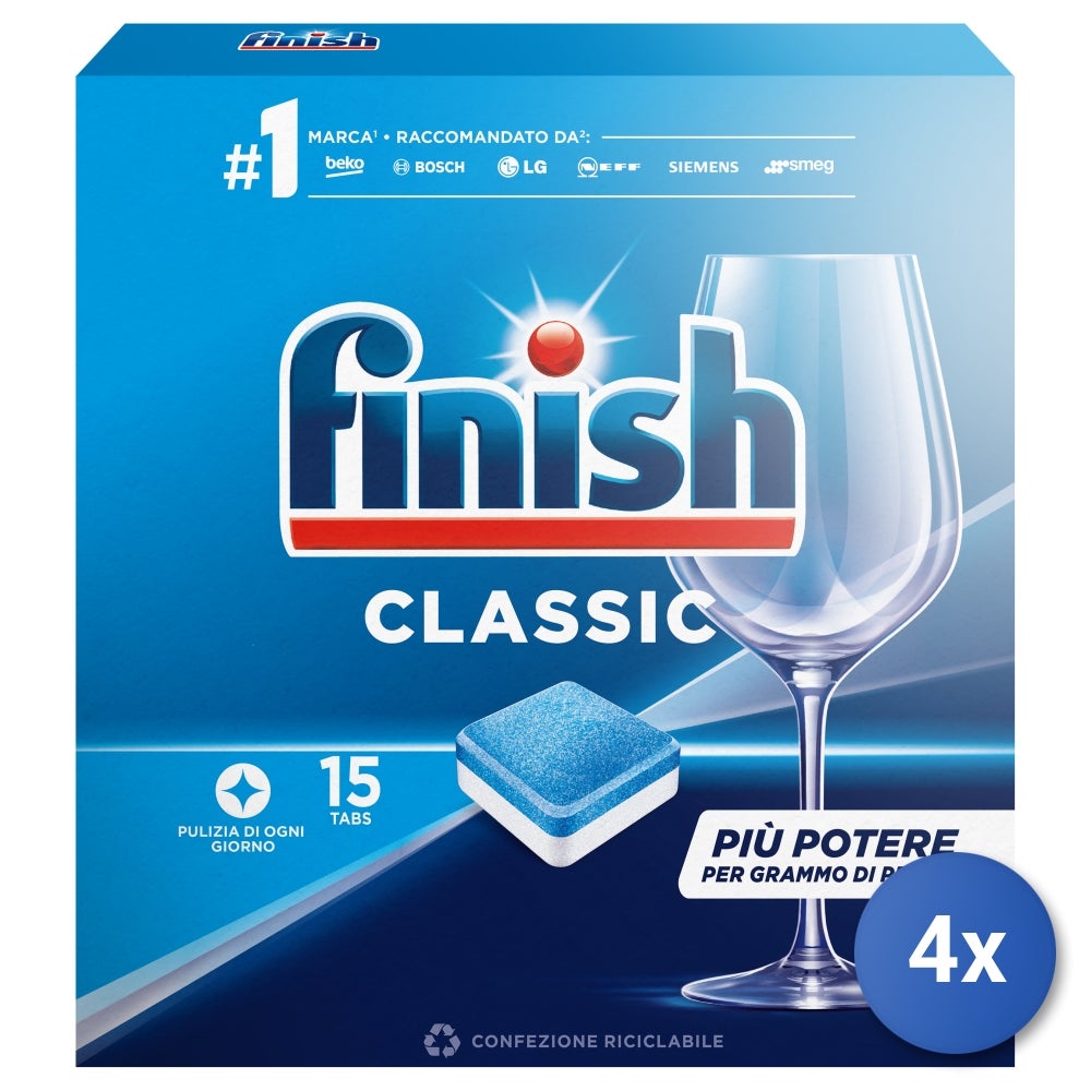 4x Finish Tabs Lavastoviglie 15 Pz. Classic | Leroy Merlin