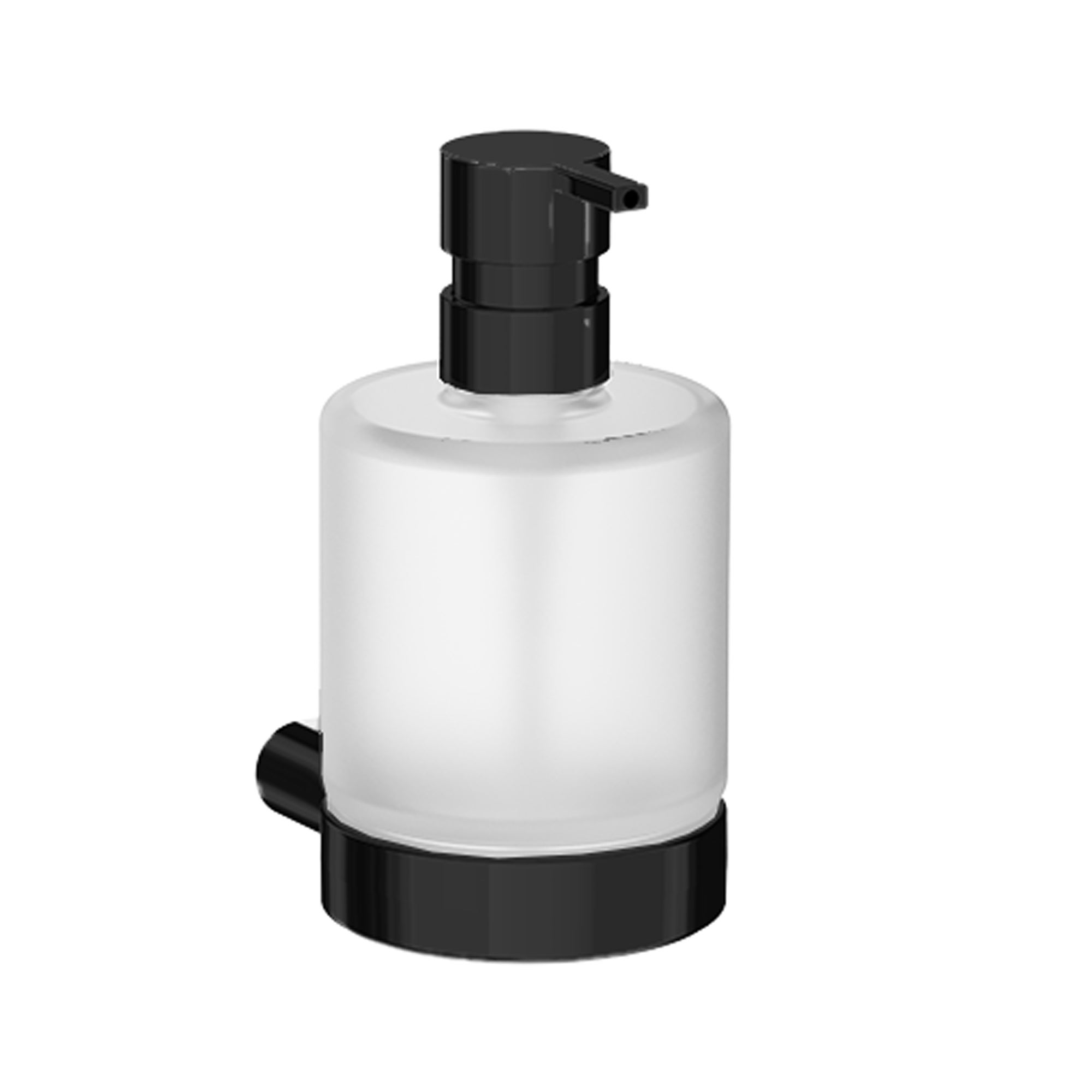 Inda - Mito distributeur de savon mural noir mat/verre 350 ml | Leroy ...