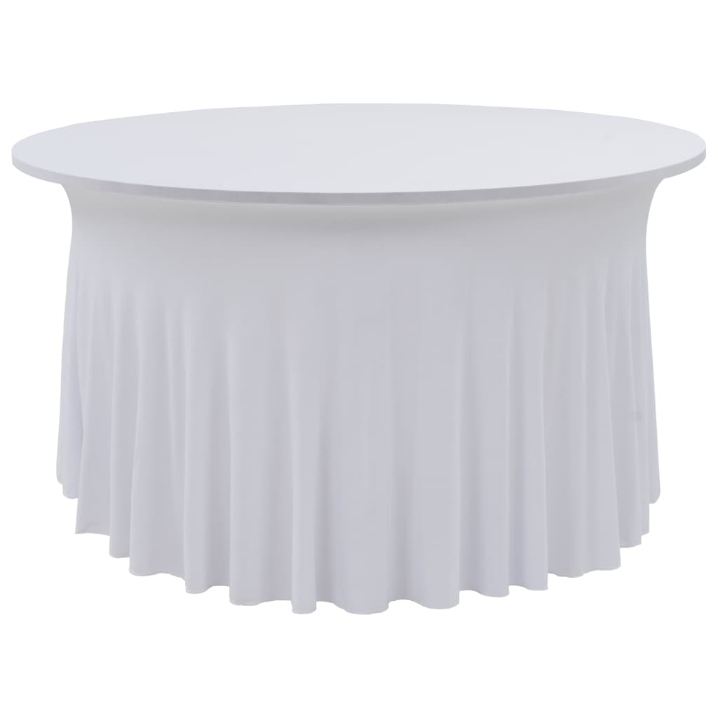 Nappes élastiques de table avec jupon 2 pcs 120x74 cm Blanc vidaXL ...