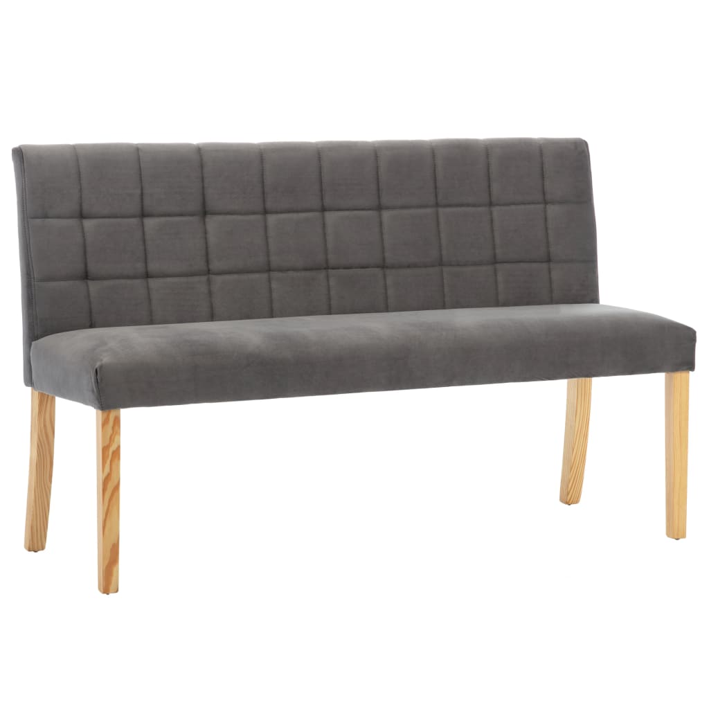 Banco 140 x 56 x 86 cm terciopelo gris 02_0010902 | Leroy Merlin