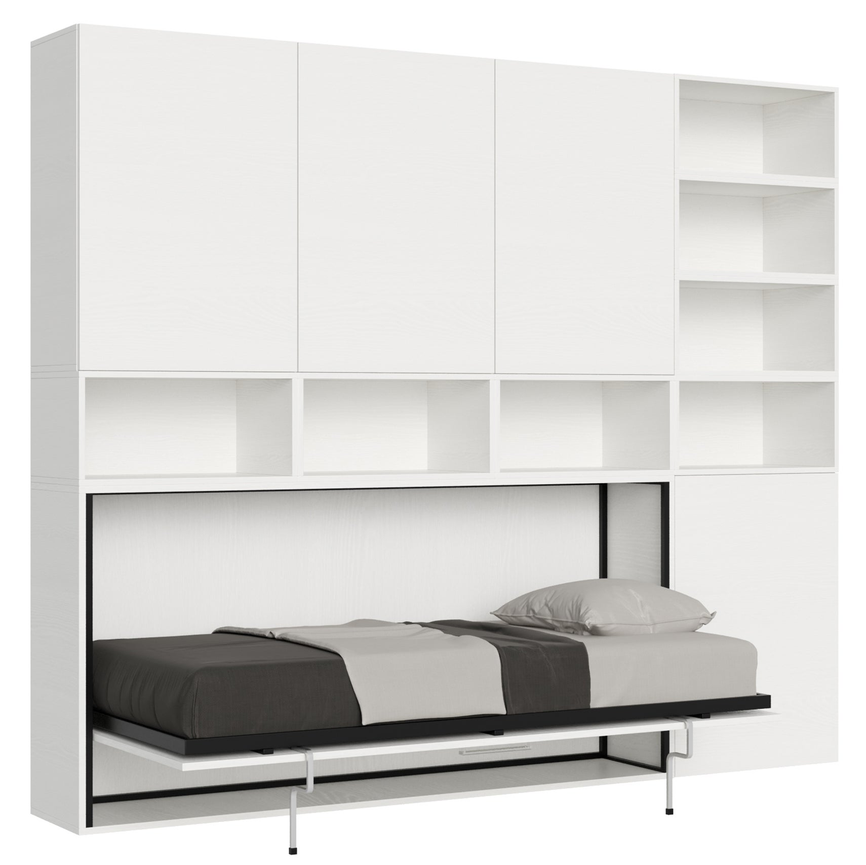 Armoire lit escamotable horizontal 1 couchage 85 Kando composition E ...