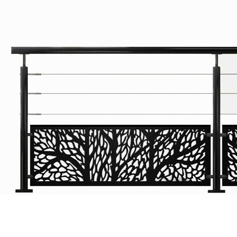 Garde-corps 3 câbles et tôle Woody acier noir 2600mm | Leroy Merlin