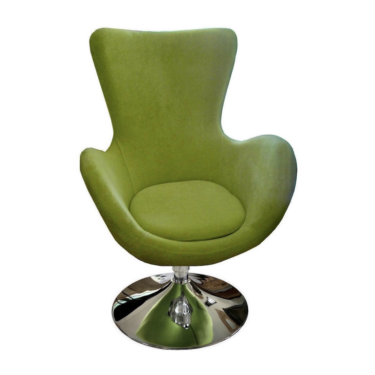 COCOON - Fauteuil design en velours vert anis avec pied rond | Leroy Merlin