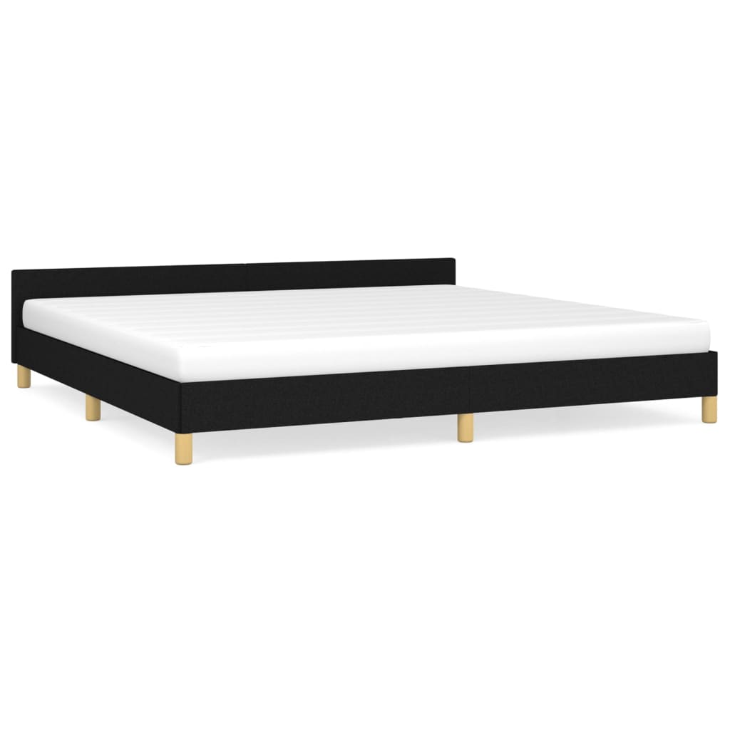 Lit double，Lit adulte，Cadre de lit avec tête de lit Noir 200x200 cm ...