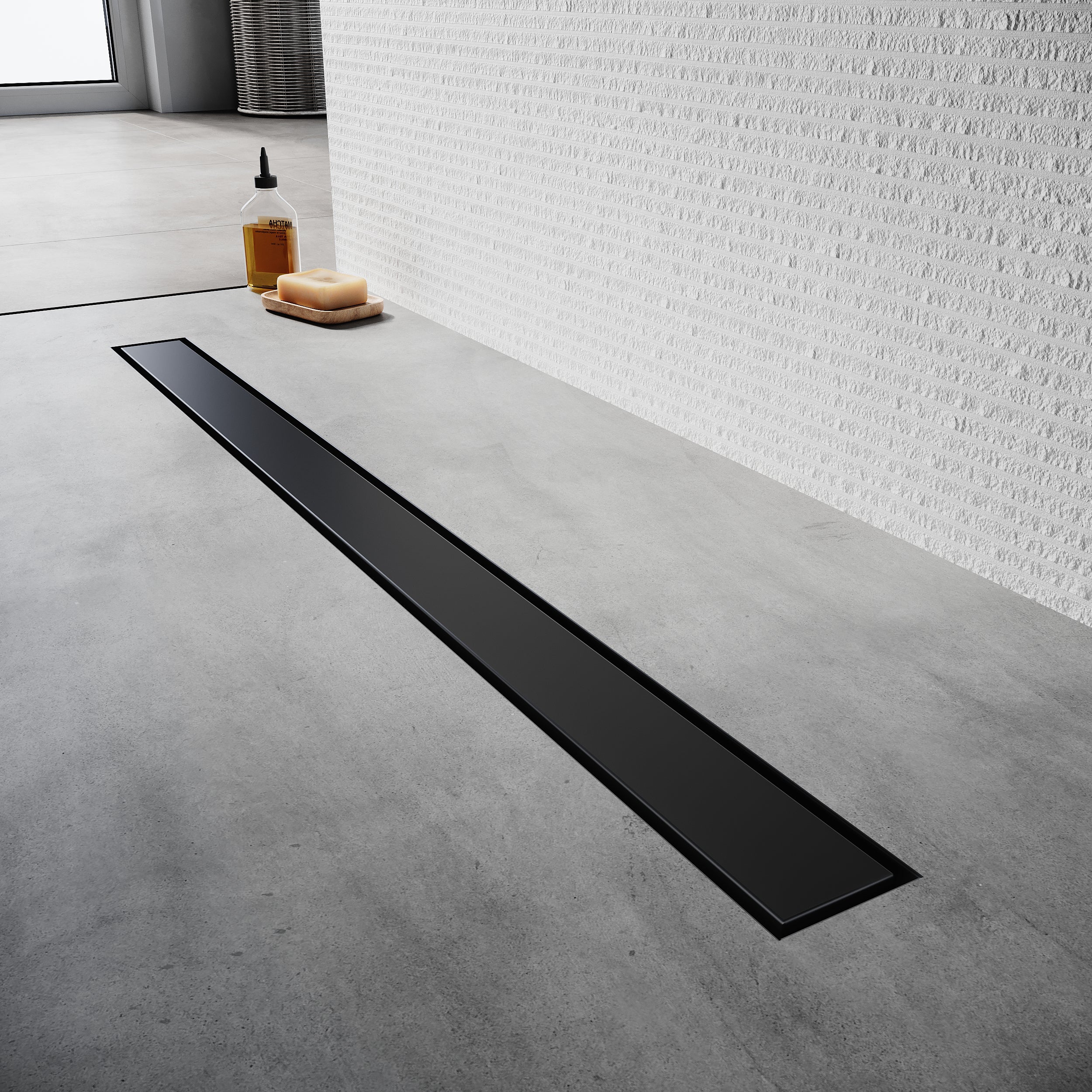 SIRHONA 360° Drain de Douche Noir 80cm, Hauteur Réglable | Leroy Merlin