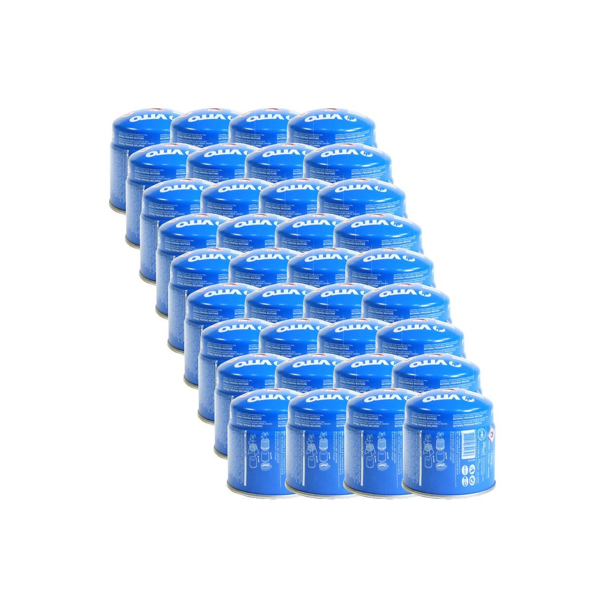 Pack 36 cartuchos de gas 190g VITO butano perforable TUV gas stop ...