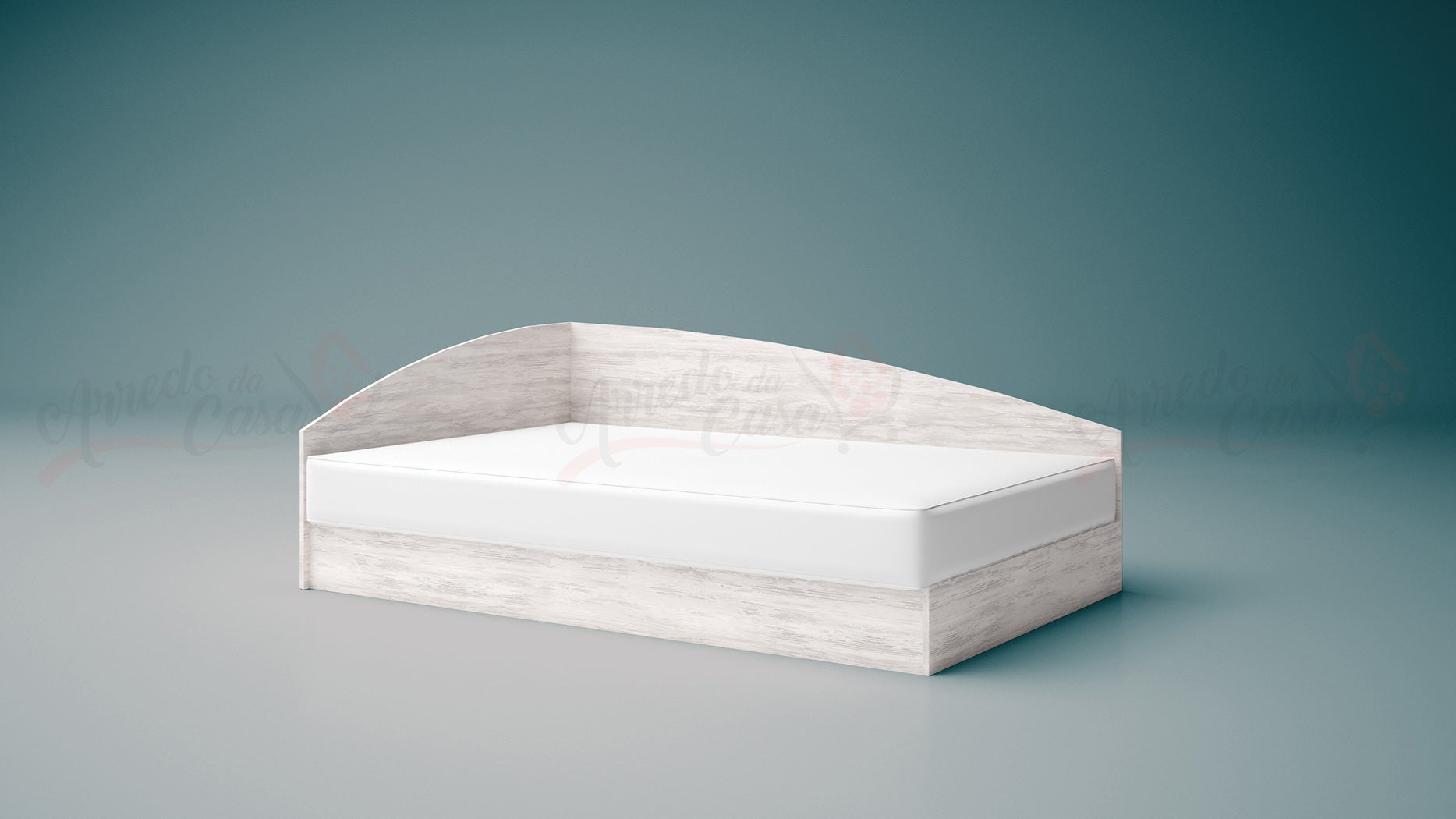 Letto contenitore una piazza e mezzo con struttura angolare LG5 190x120 ...