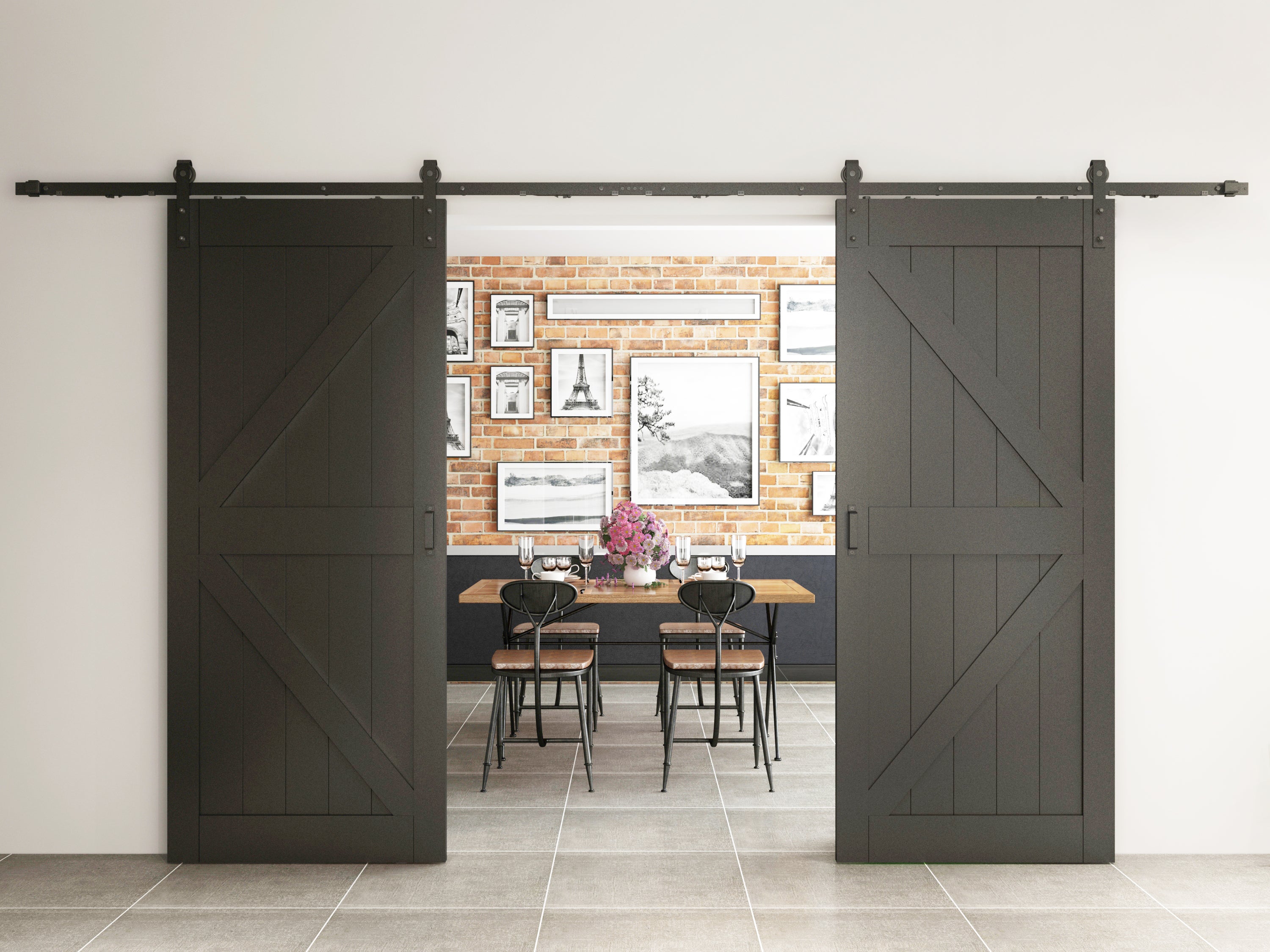 Schulte porte coulissante en bois, 180x215cm, double porte intérieure ...