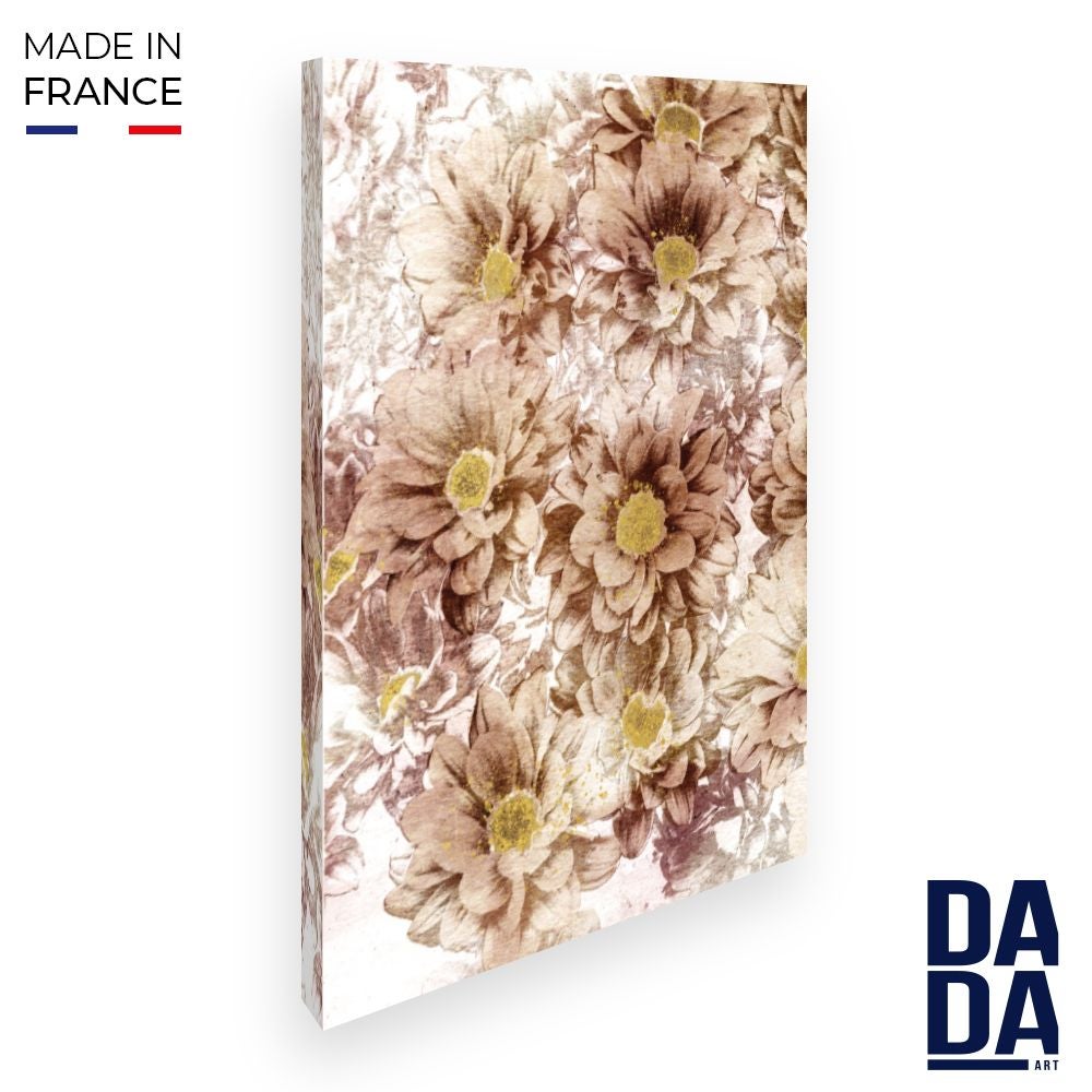 Toile Fleurs sépia / 75x112cm / Fabriqué en France / DADA ART | Leroy ...
