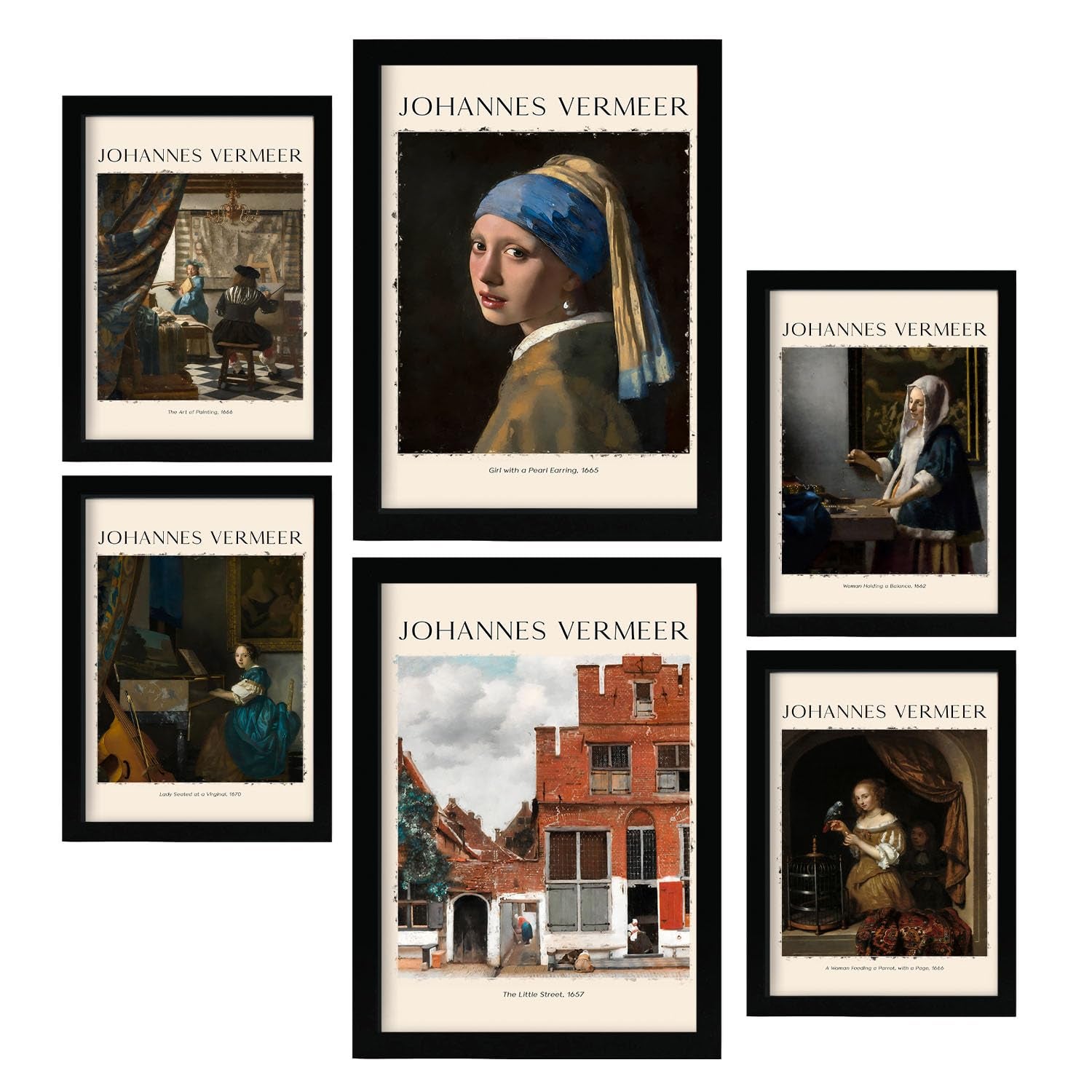 Nacnic Affiche Ensemble 6 Johannes Vermeer Collection D'œuvres Tableaux ...