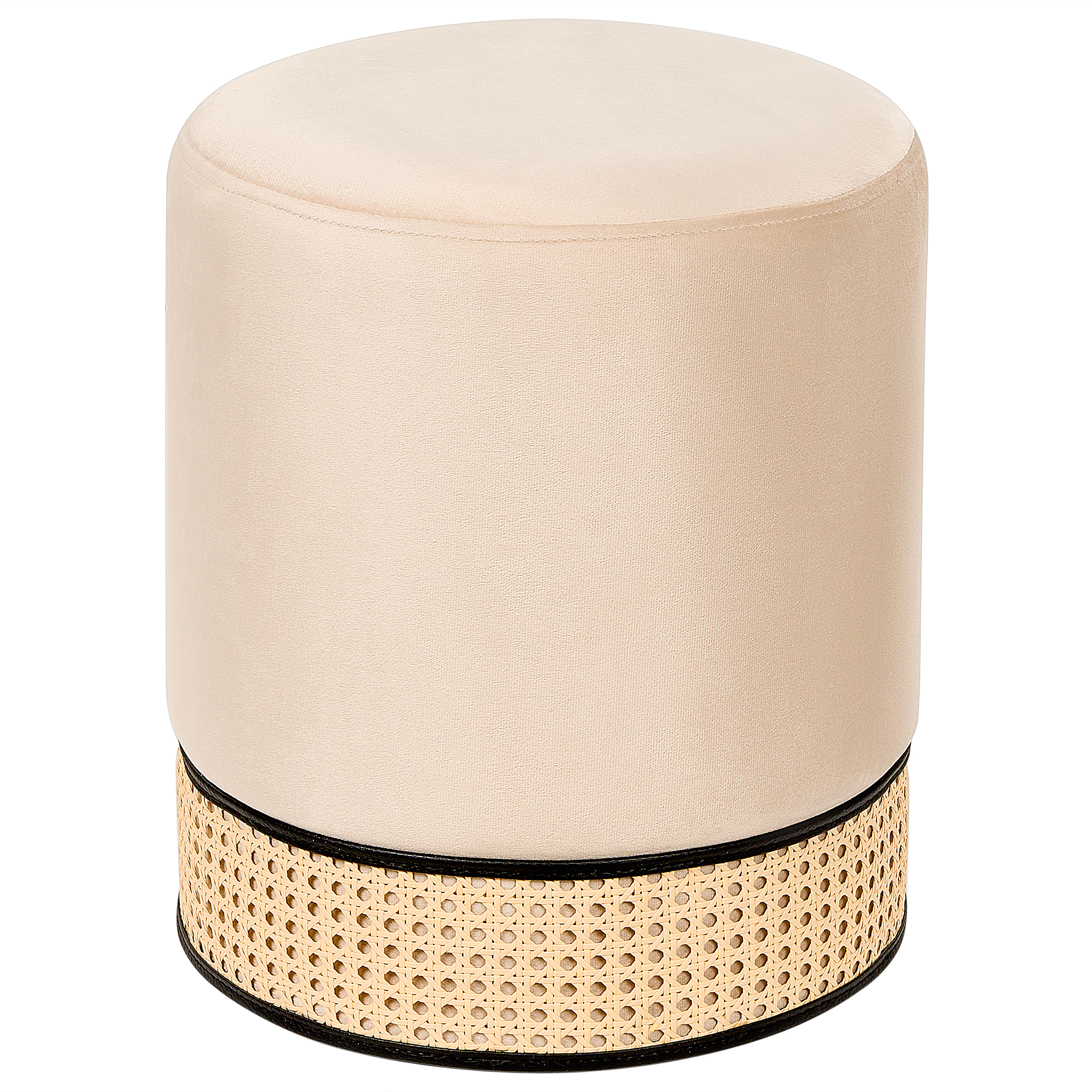 Pouf YANKTON Velours Beige clair | Leroy Merlin