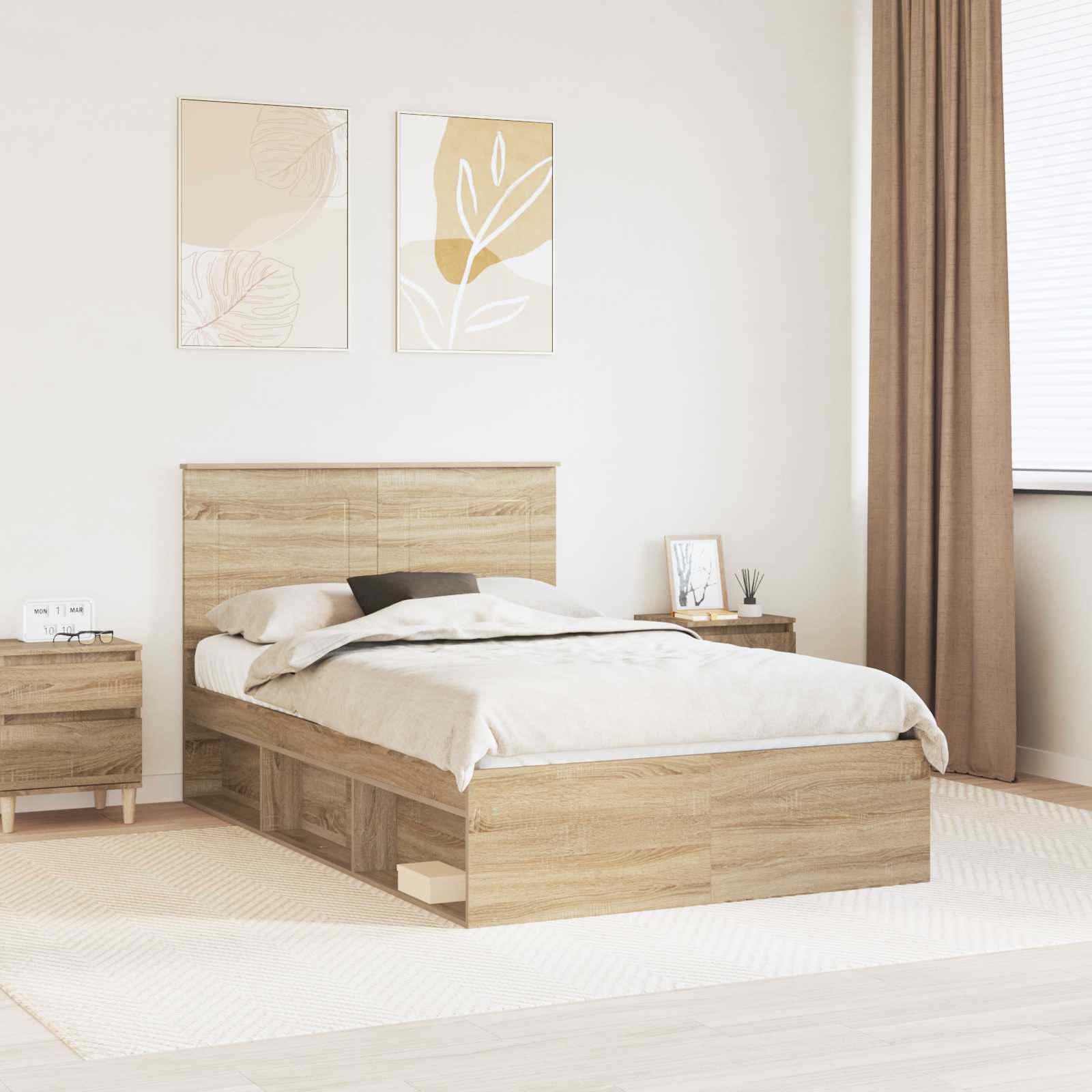 Cadre de lit 120 x 190 cm Bois de pin massif | Leroy Merlin