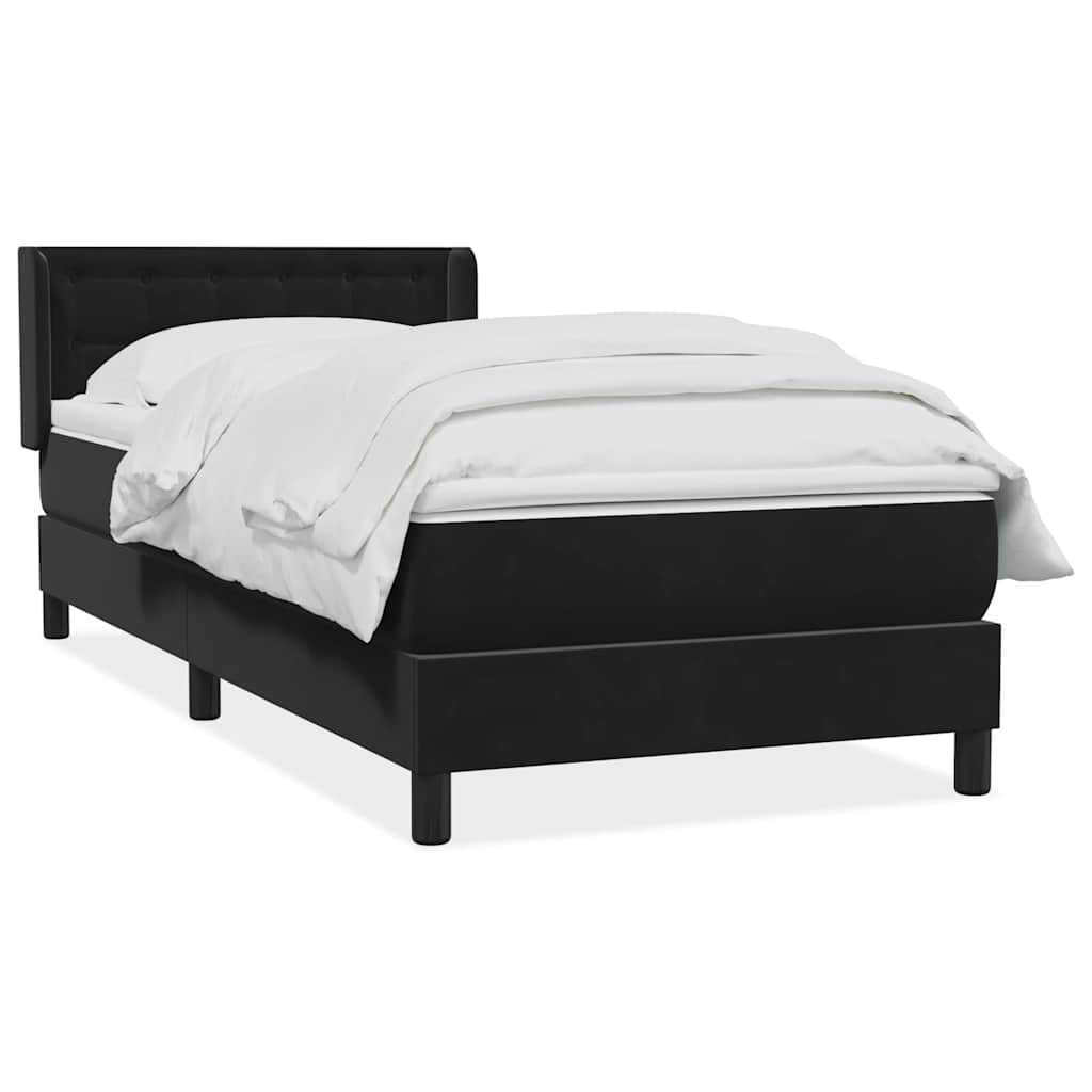 Cama box spring con colchón cuero sintético negro 80x210 cm | Leroy Merlin