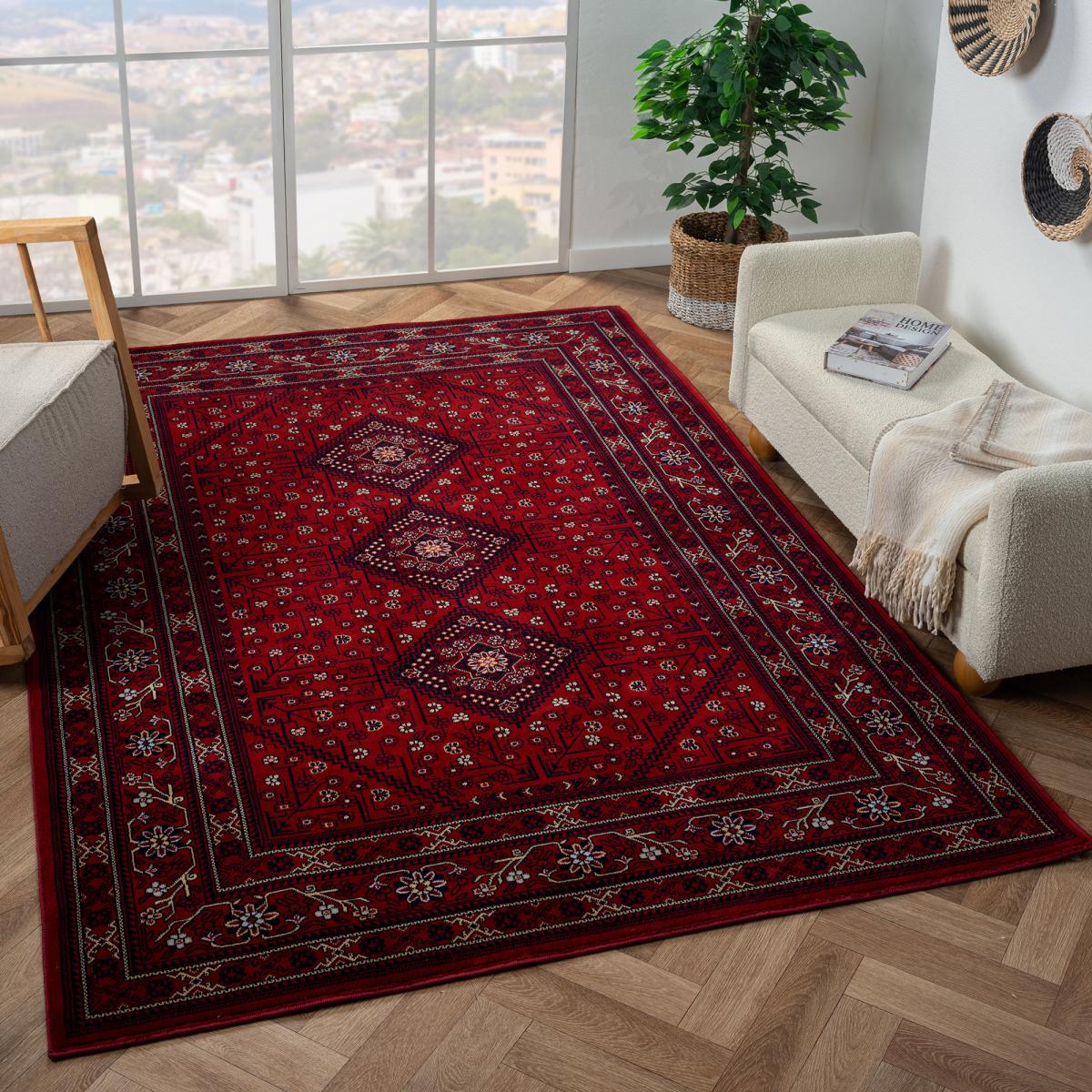 Tapis orient style BOUKHARA A + 120x170 rouge | Leroy Merlin