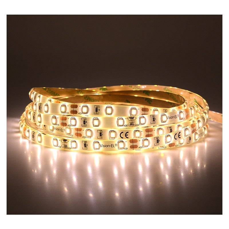 BANDE LED BLANC 2700K 5 M 60 LED E 4,8 W / M IP65 12V PU | Leroy Merlin