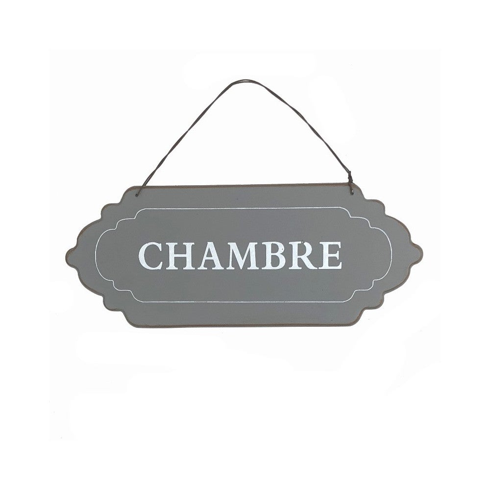 Plaque de porte décorative vintage chambre fer gris 25x11cm | Leroy Merlin