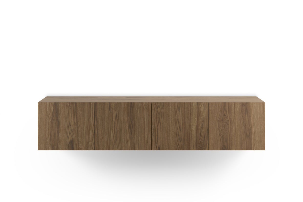 NAORI - Meuble TV 180cm -en mélamine - Chêne foncé | Leroy Merlin
