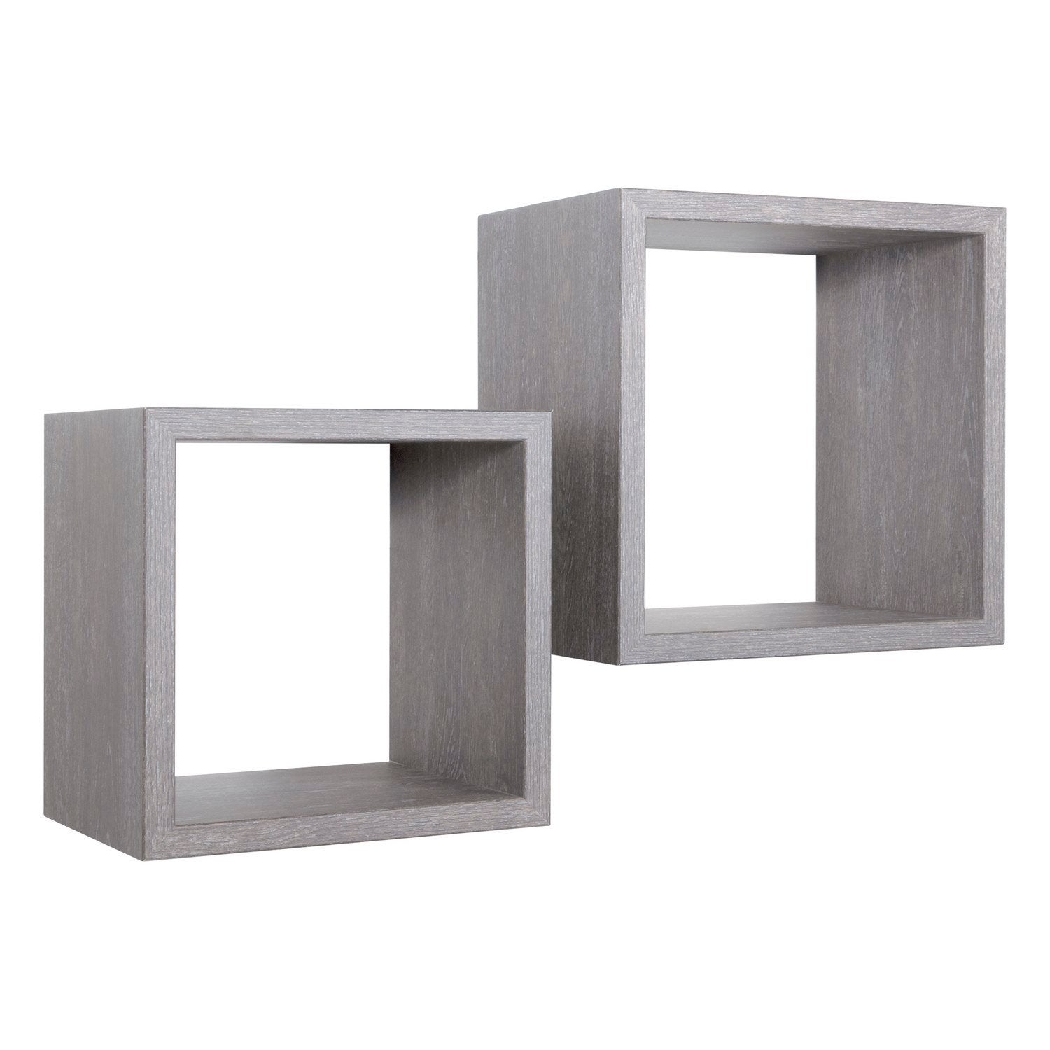 Étagères à mur Lot de 2 cubes Chêne Gris mod. Q-bis Maxi | Leroy Merlin