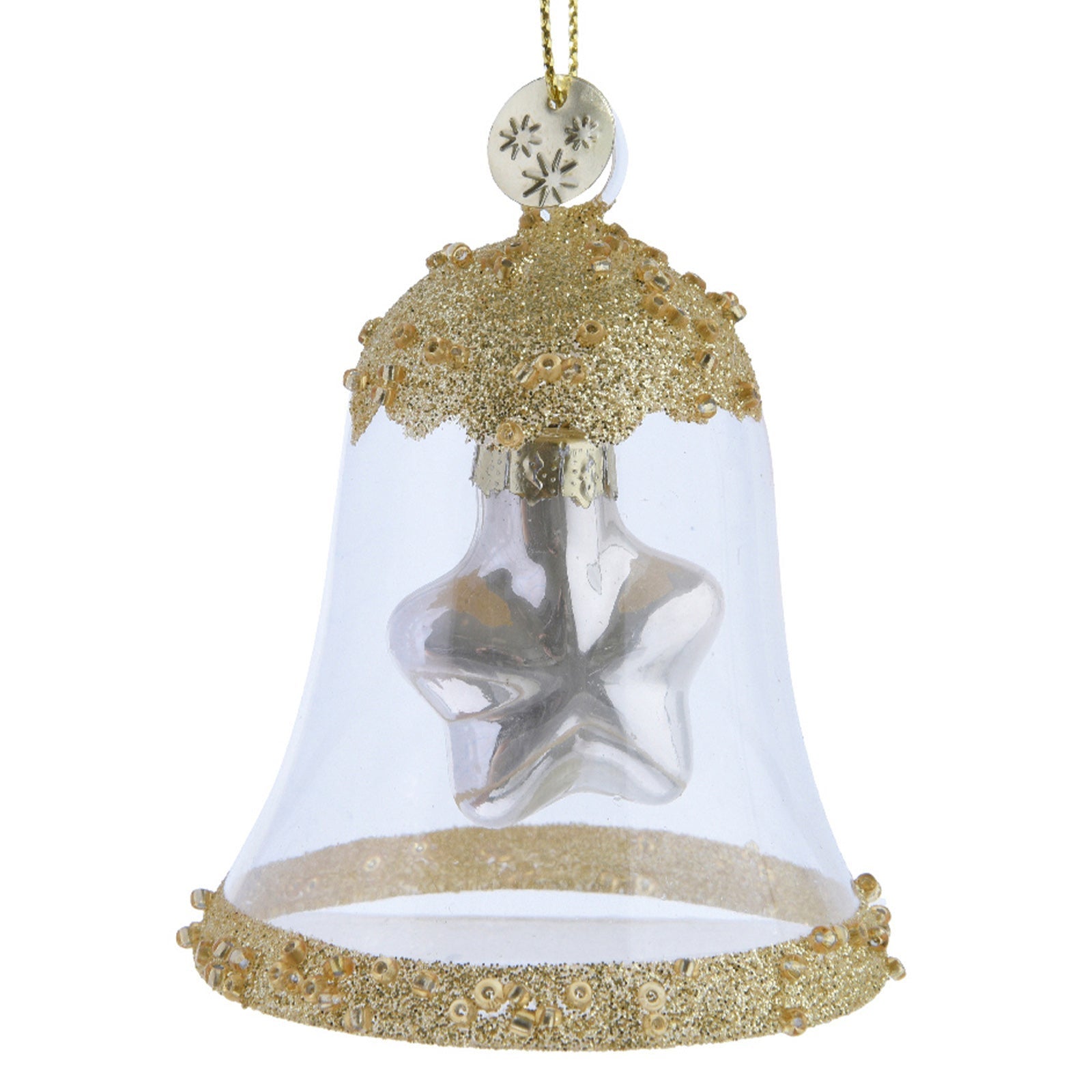 Pendentif en forme de cloche avec étoile en champagne pour l'arbre de ...