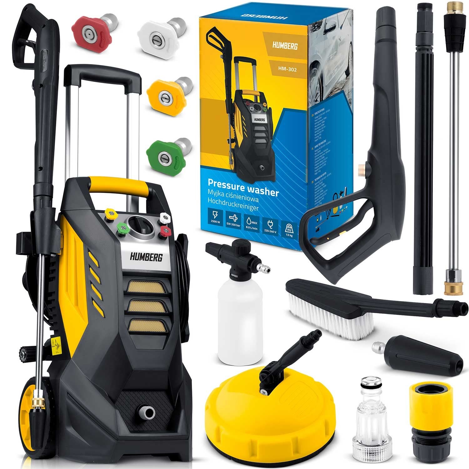 Humberg HM-302 nettoyeur haute pression avec enrouleur 2500W | Leroy Merlin