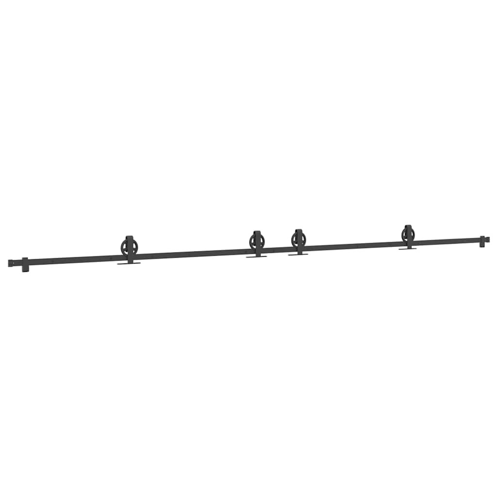Kit de herrajes para puertas correderas acero negro 200 cm CFW46498 ...