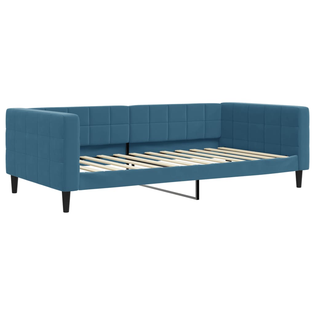 Lit simple | Lit adulte | Lit de repos bleu 100x200 cm velours CFW68582 ...