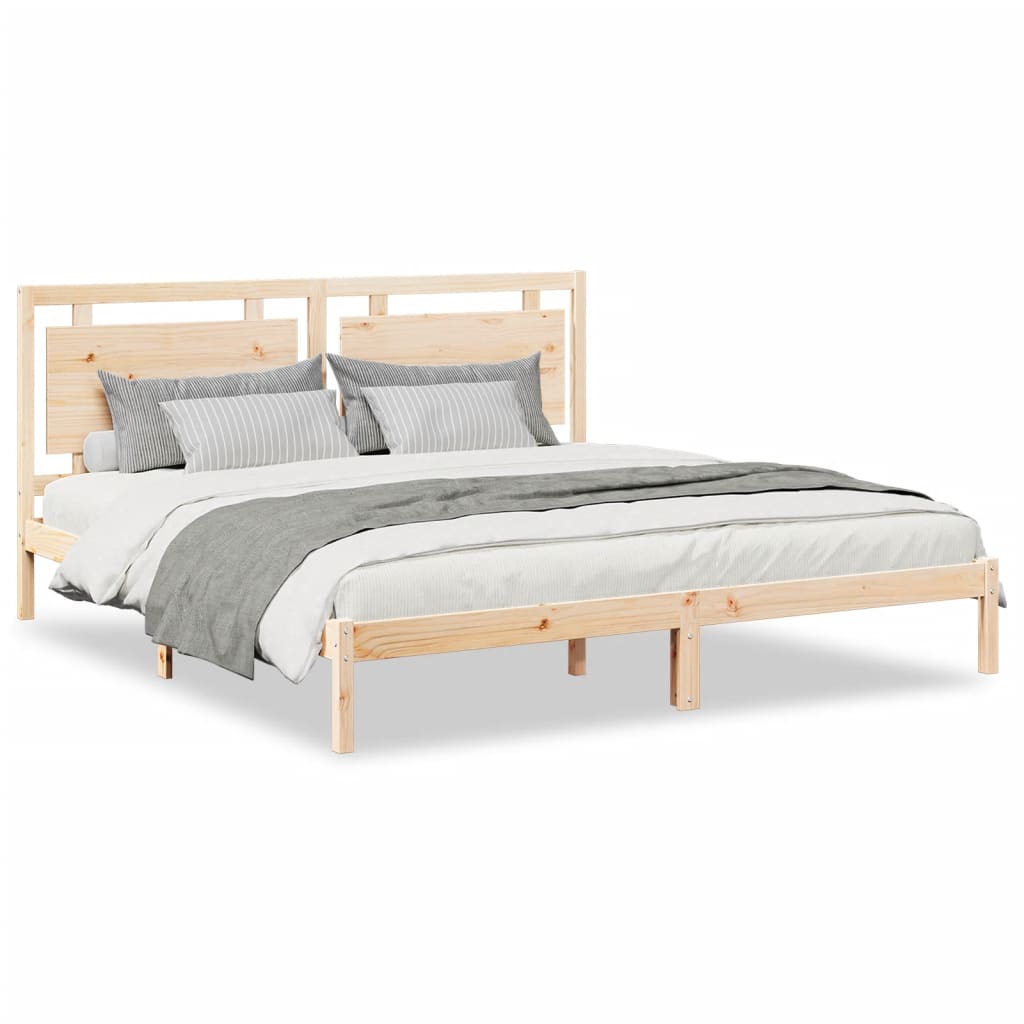 Lit extra long sans matelas en bois massif 200x210 cm | Leroy Merlin