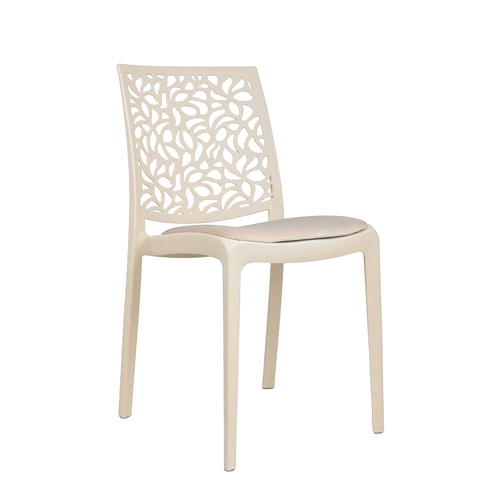 Set de 2 sillas Anna Soft apilables crema en resina con fibra de vidrio ...