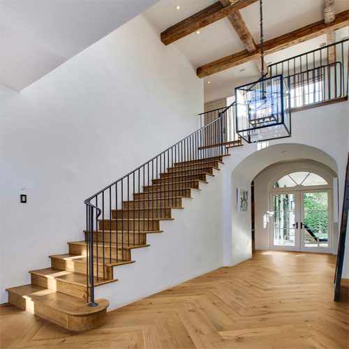 Parquet Bâton Rompu Chêne contrecollé verni brossé Rustique Naturel ...