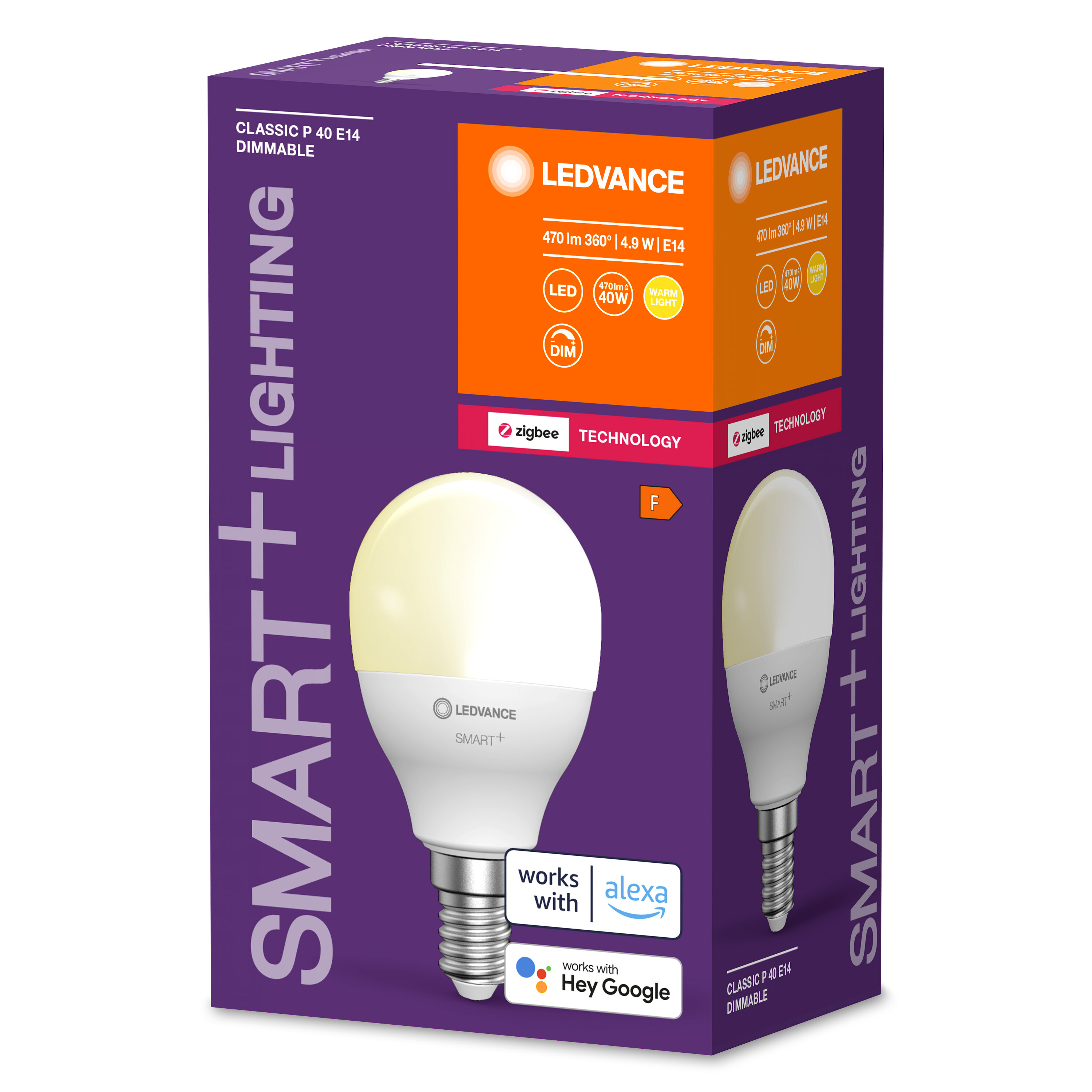 LEDVANCE Lámpara LED inteligente con tecnología ZigBee, E14 base, óptica mate ,Blanco cálido ...