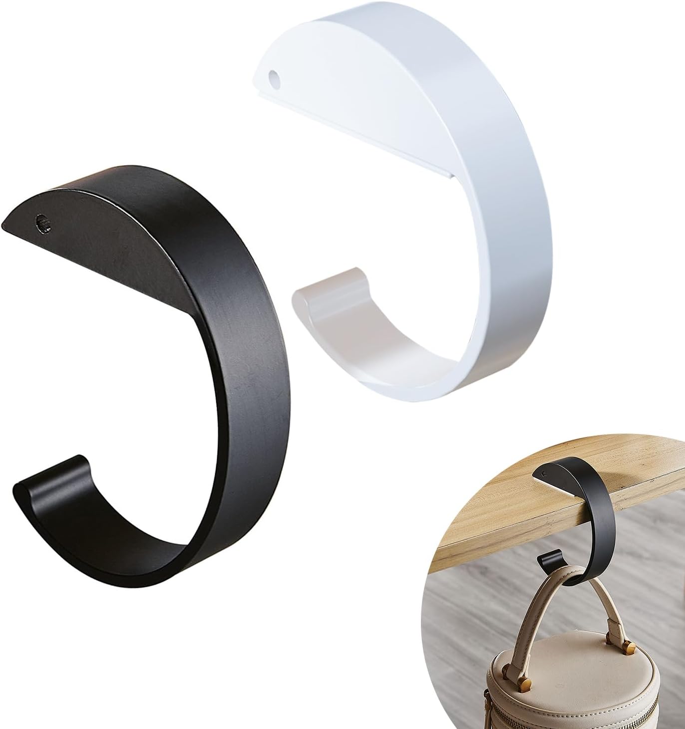 2 Pièces Accroche Sac A Main pour Table,Forme de La Lettre C Porte Sac ...