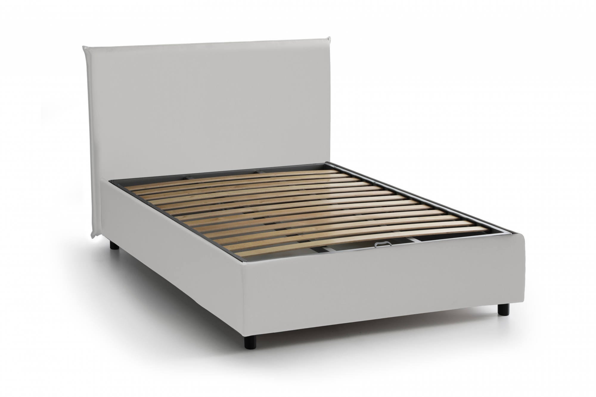 Lit queen size Alia, Lit coffre avec revêtement en simili cuir, 100% ...