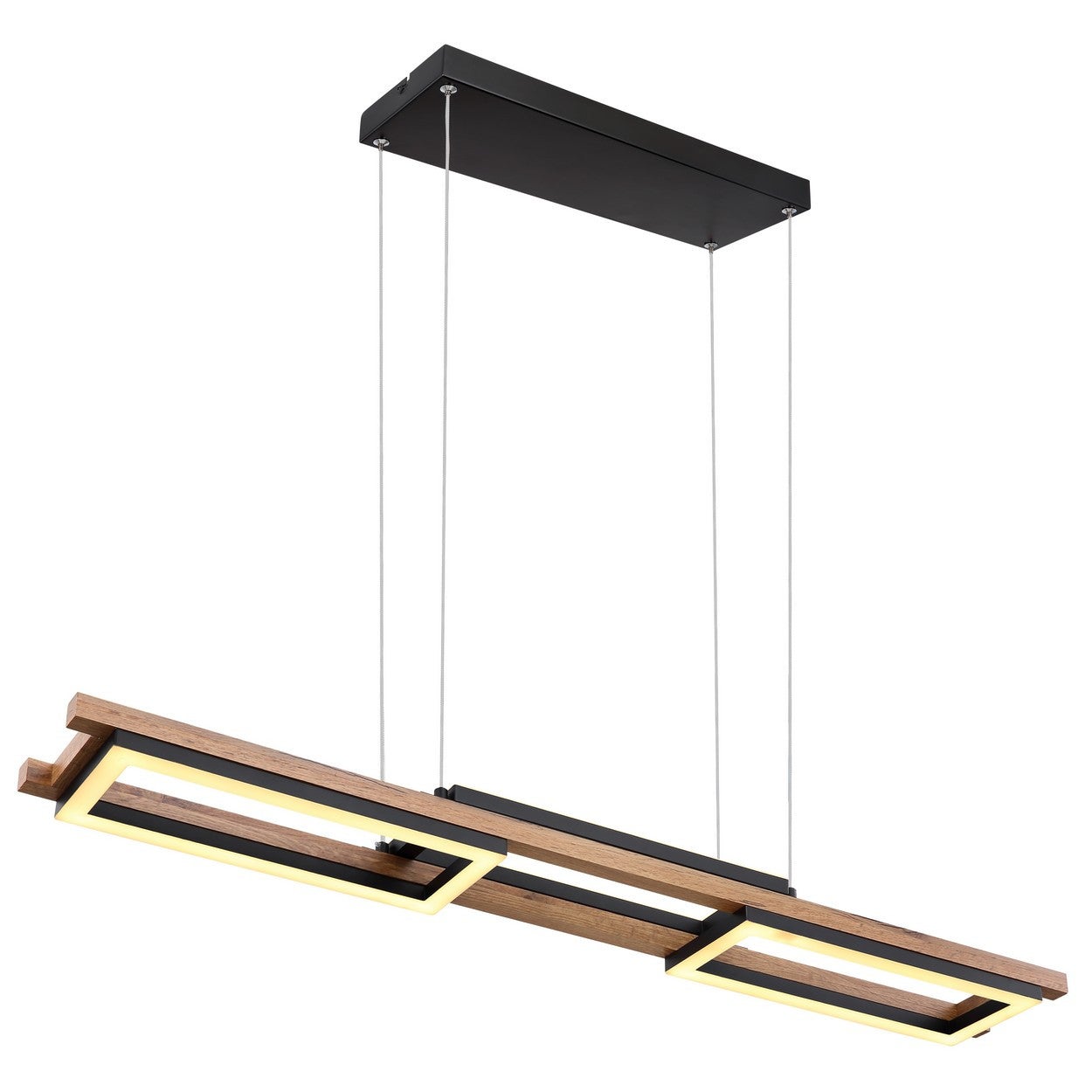Lámpara de techo colgante negro mate 3x LED 3000K | Leroy Merlin