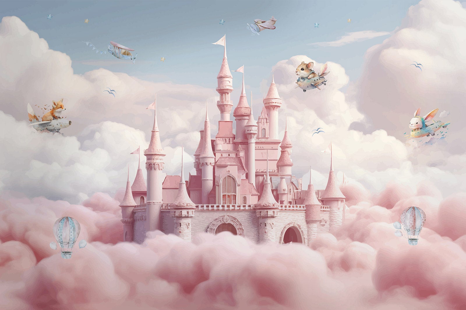 Papel pintado panorámico Niños - Castillo Encantado - Ancho 325 cm x Altura 217 cm | Leroy Merlin