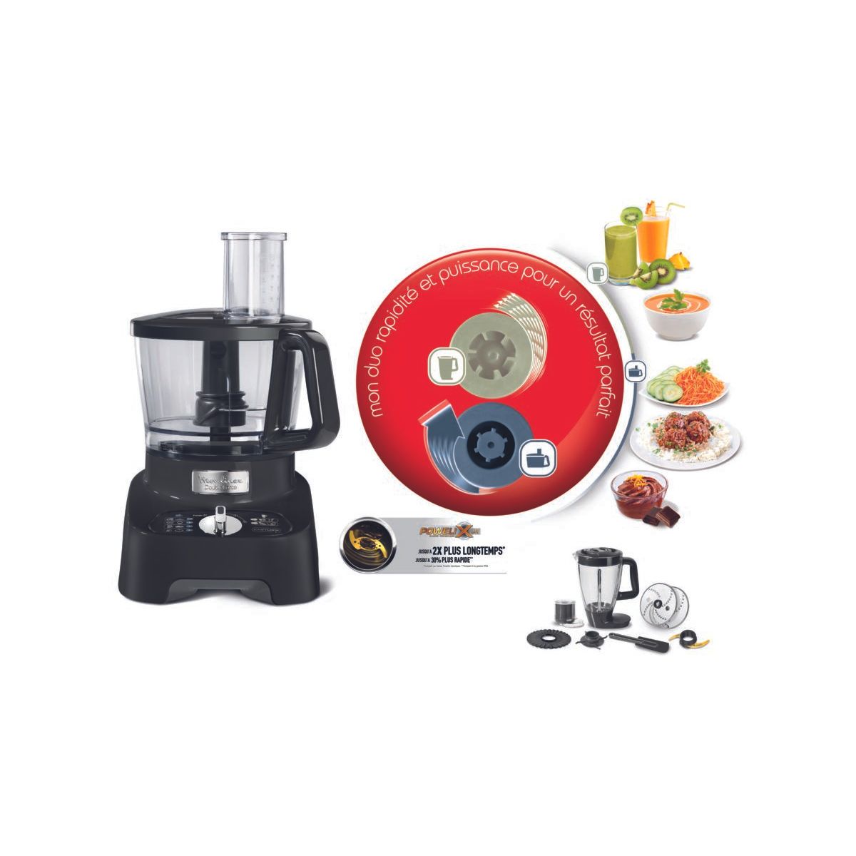 Robot multifonction Moulinex DoubleForce 1000 W avec Blender, 8 ...