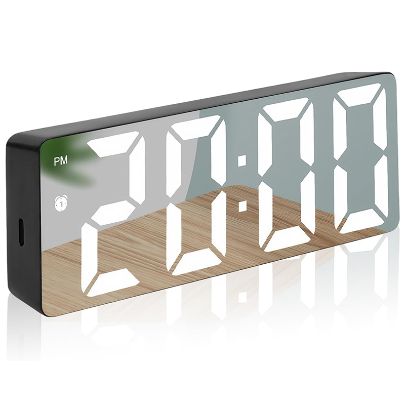 Reloj despertador digital LED (blanco), modo de repetición, pantalla ...