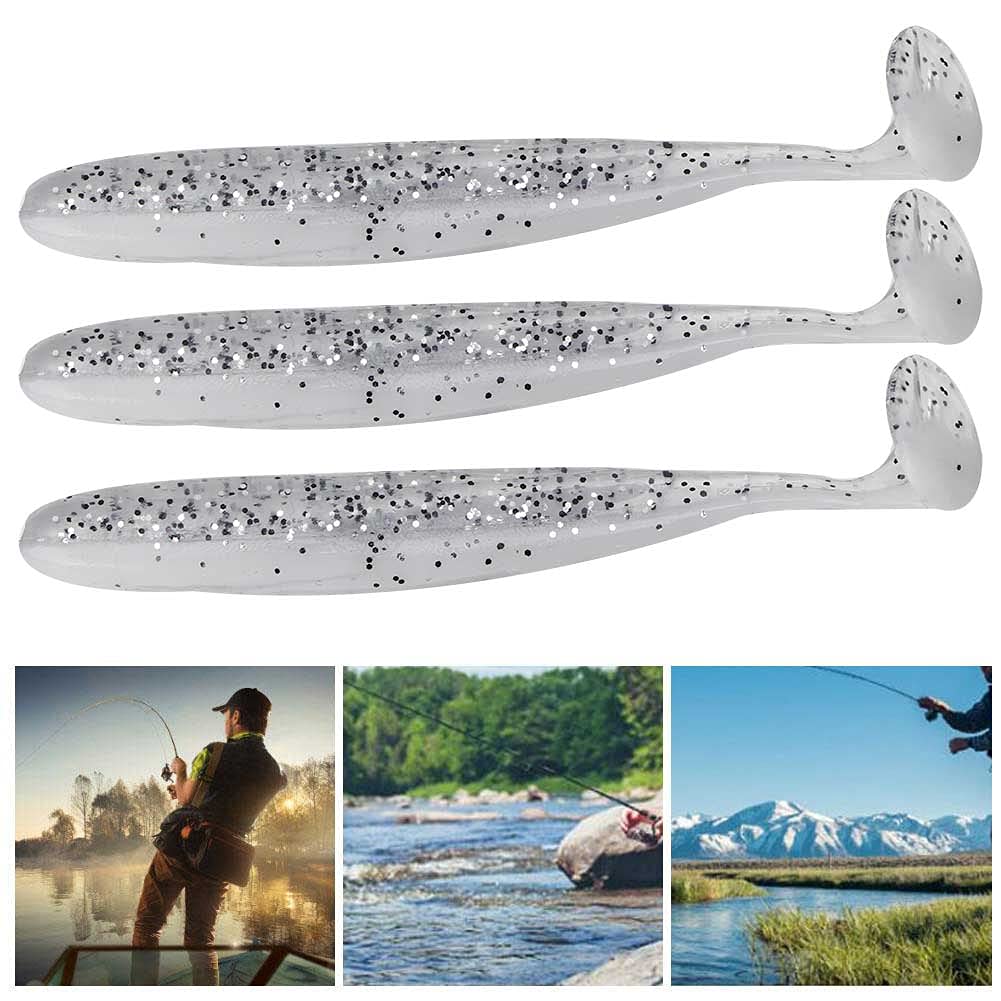 Lot de 20 leurres de pêche en plastique souple de 7,5 cm avec queue en ...