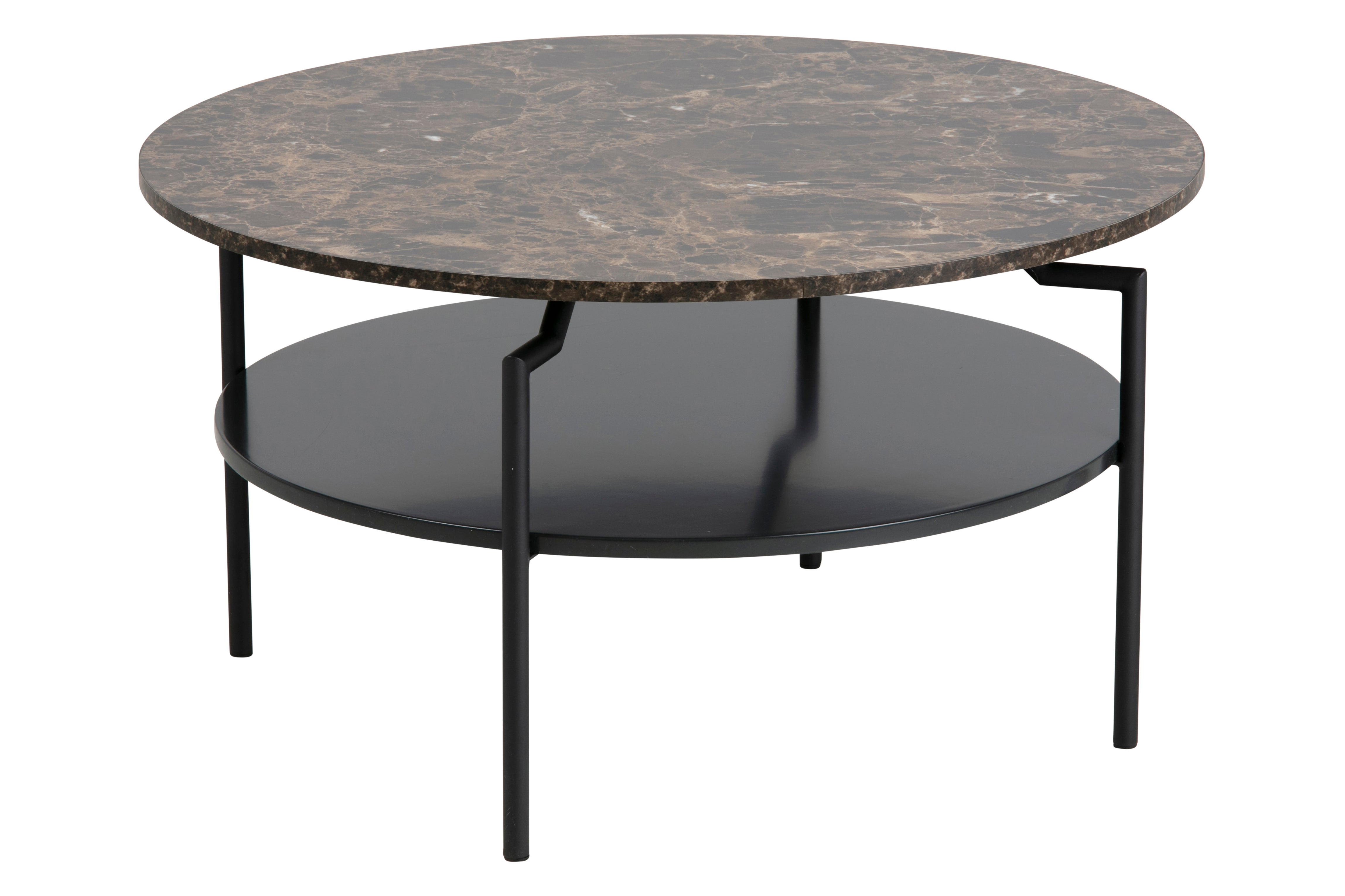 Goheen Table basse 1 Étagère, noir, marron impression marbre noir acier ...