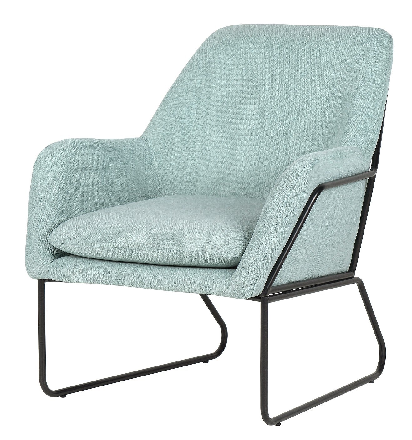 Fauteuil design tissu vert menthe Bouka 74cm | Leroy Merlin