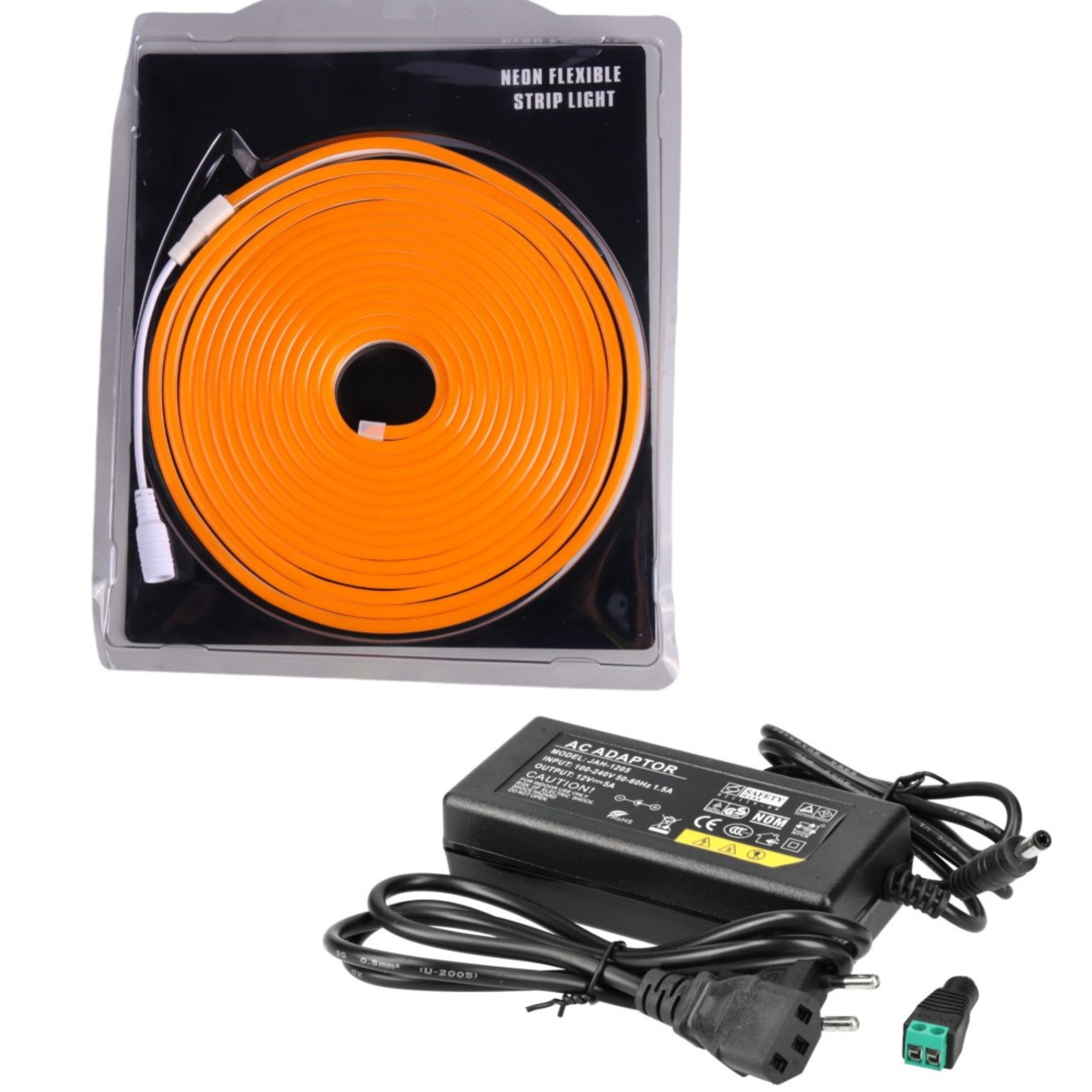 Neon Led Kit Flexible 12V, 5 Mètres 6x12mm 120 Leds/m. Couleur Orange ...