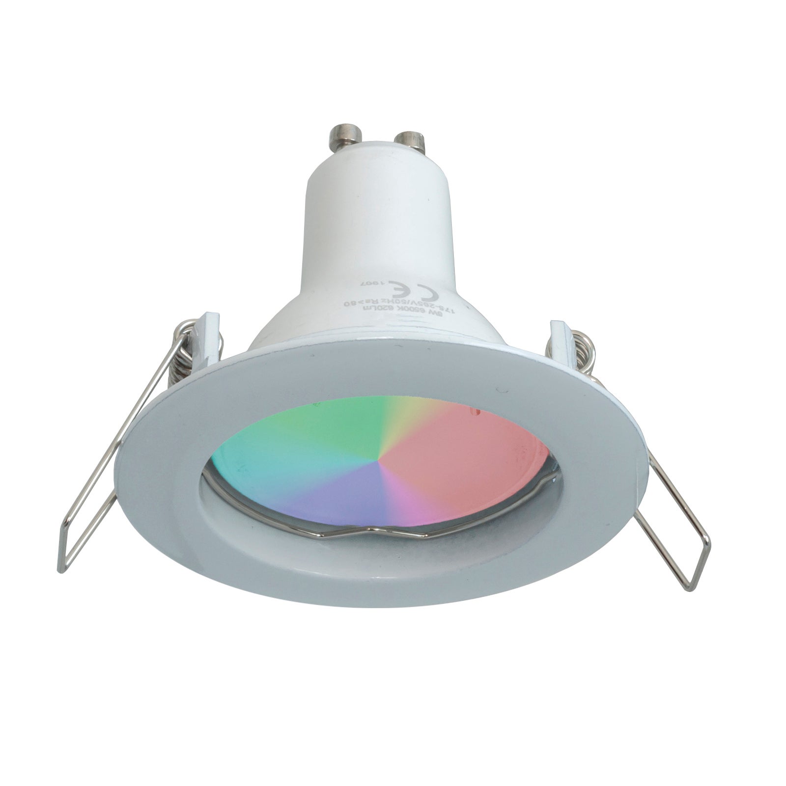 Foco LED 6W multicolor empotrable 6cm redondo blanco plata GU10 efectos luz de color 230V LUZ ...