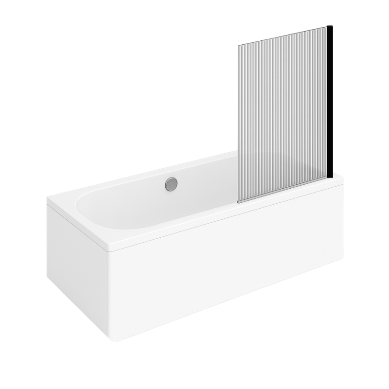 Baignoire droite VILLEROY ET BOCH Oberon quaryl 190 x 90 cm + Pare bain ...