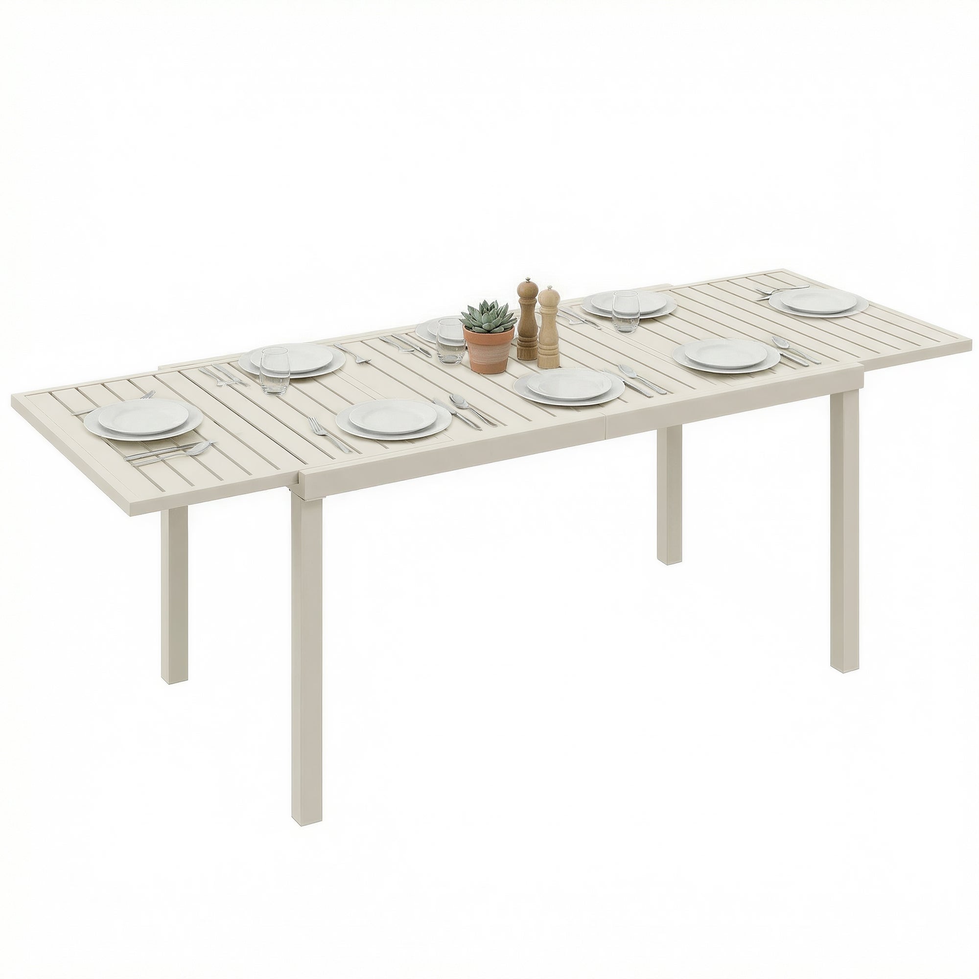 Table de jardin extensible pour 6 à 8 personnes, en aluminium avec ...